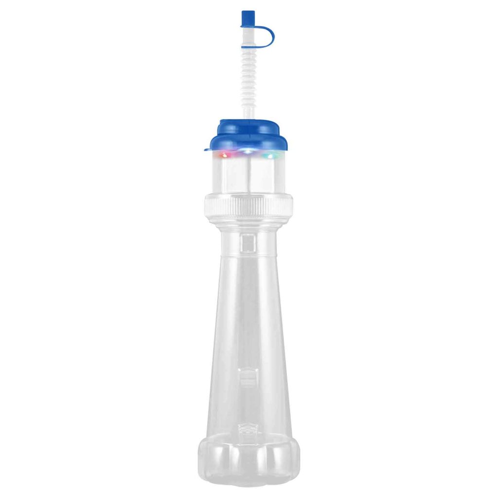 24 oz Clear Lighthouse Yarder lighted with lid and straw (35/cs ...